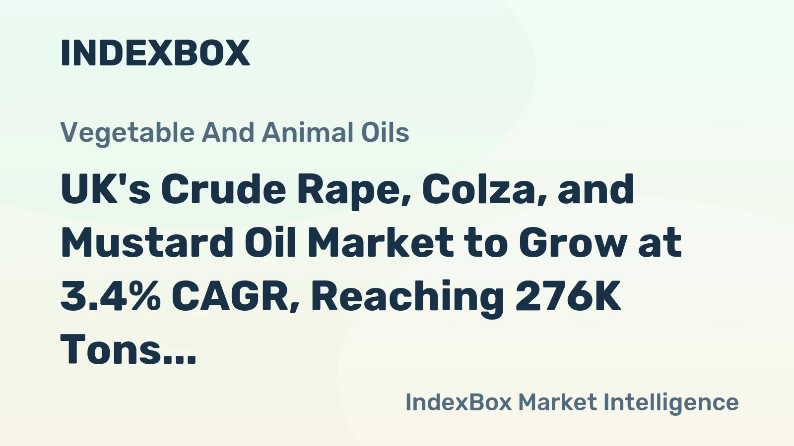 UK's Crude Rape, Colza, and Mustard Oil Market to Grow at 3.4% CAGR, Reaching 276K Tons by 2035