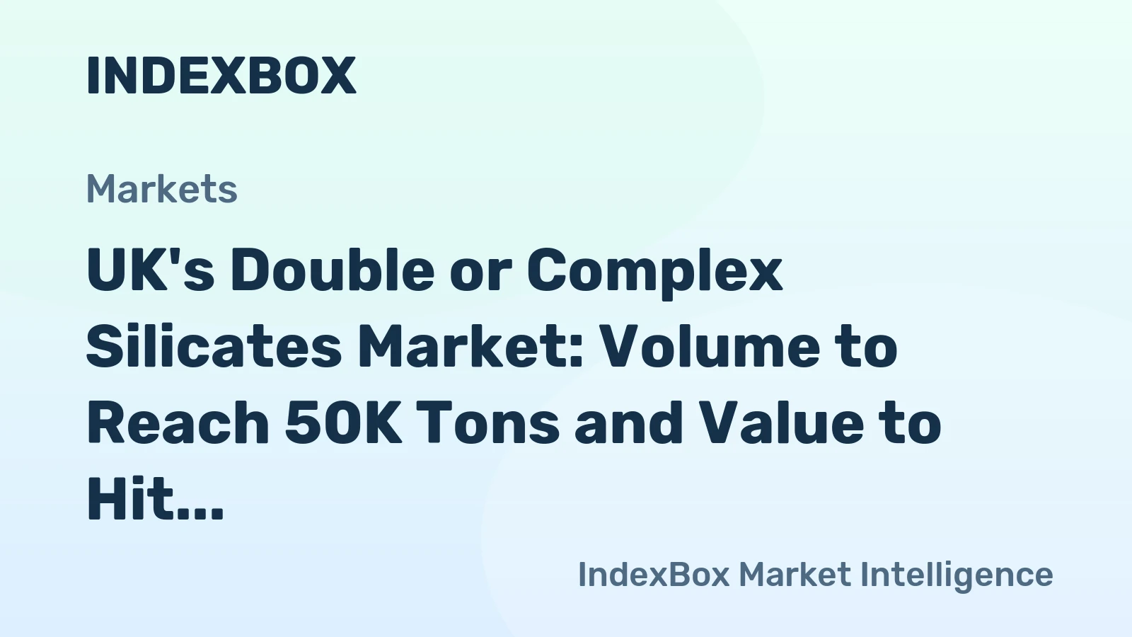 UK's Double or Complex Silicates Market: Volume to Reach 50K Tons and Value to Hit $362M by 2035