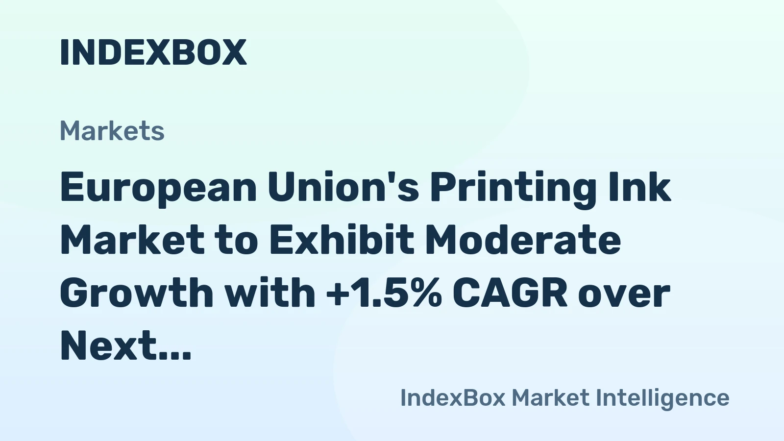European Union's Printing Ink Market to Exhibit Moderate Growth with +1.5% CAGR over Next Decade