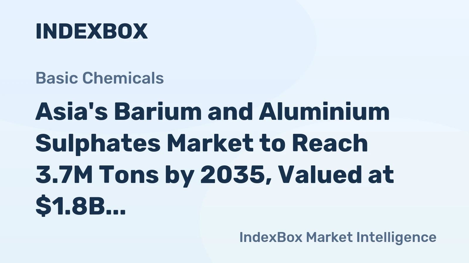 Asia's Barium and Aluminium Sulphates Market to Reach 3.7M Tons by 2035, Valued at $1.8B