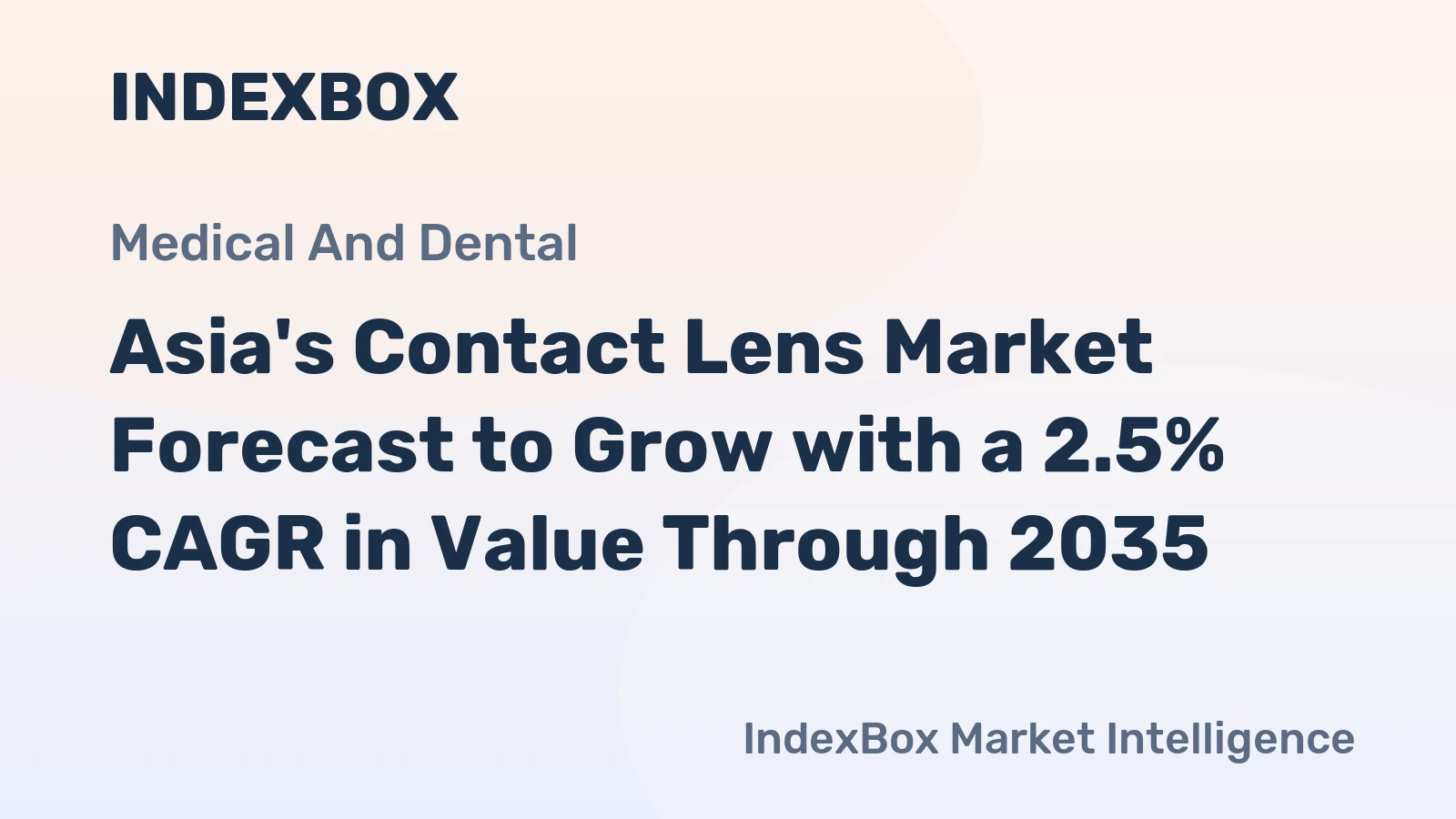 Asia's Contact Lens Market Forecast to Grow with a 2.5% CAGR in Value Through 2035