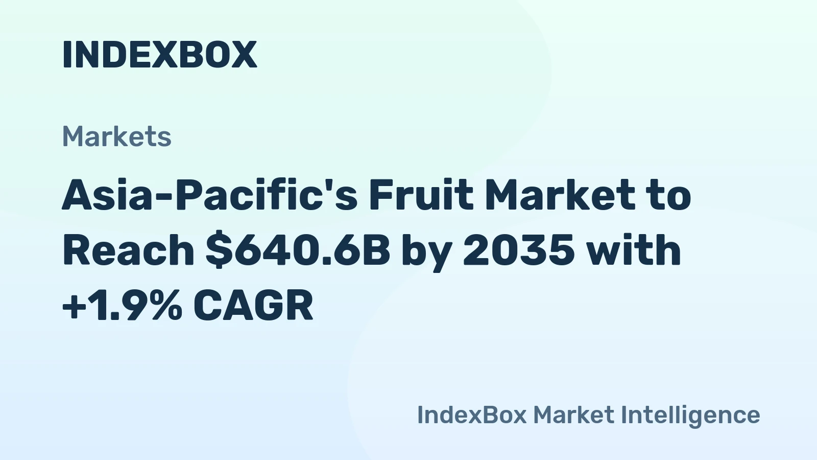 Asia-Pacific's Fruit Market to Reach $640.6B by 2035 with +1.9% CAGR