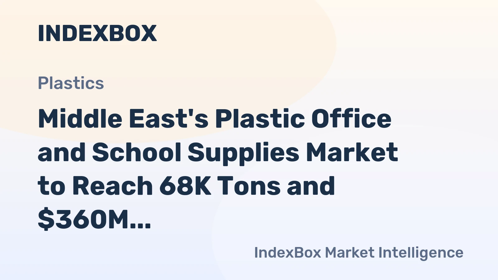 Middle East's Plastic Office and School Supplies Market to Reach 68K Tons and $360M by 2035