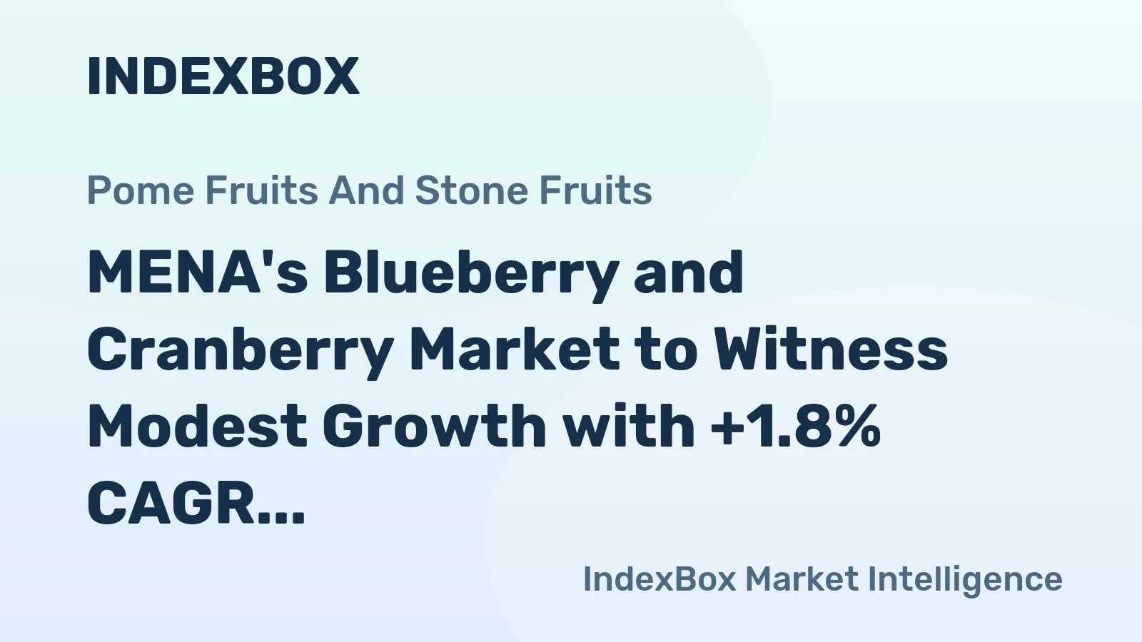 MENA's Blueberry and Cranberry Market to Witness Modest Growth with +1.8% CAGR by 2035