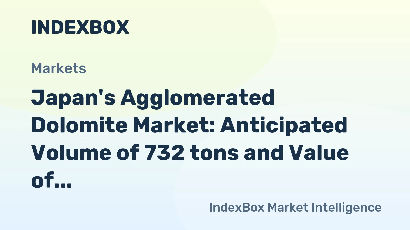 Japan's Agglomerated Dolomite Market: Anticipated Volume of 732 tons and Value of $708K by 2035