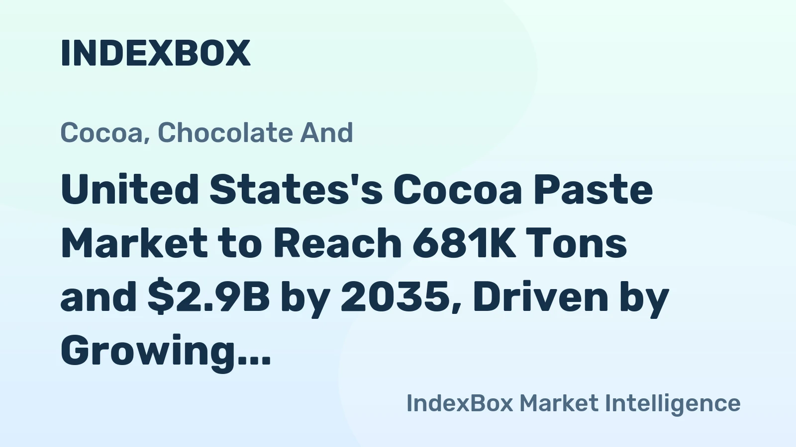 United States's Cocoa Paste Market to Reach 681K Tons and $2.9B by 2035, Driven by Growing Demand