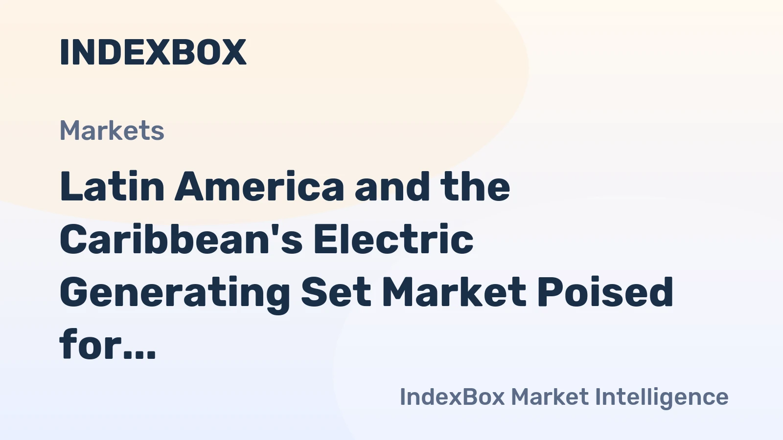 Latin America and the Caribbean's Electric Generating Set Market Poised for Steady Growth With 1.7% CAGR Through 2035