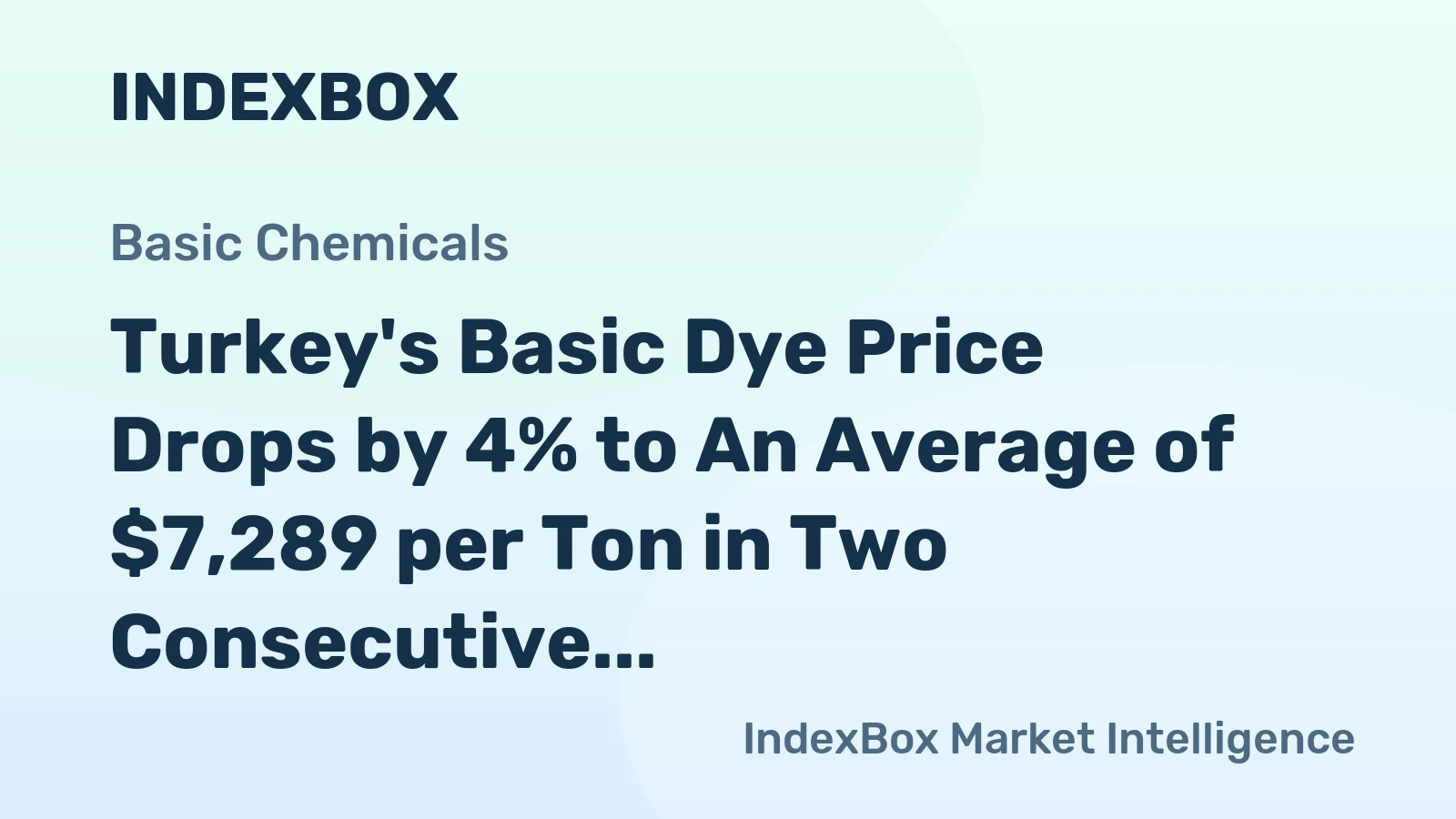 Turkey's Basic Dye Price Drops by 4% to An Average of $7,289 per Ton in Two Consecutive Months of Contraction