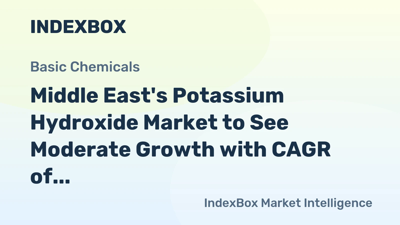 Middle East's Potassium Hydroxide Market to See Moderate Growth with CAGR of +0.9% from 2024 to 2035