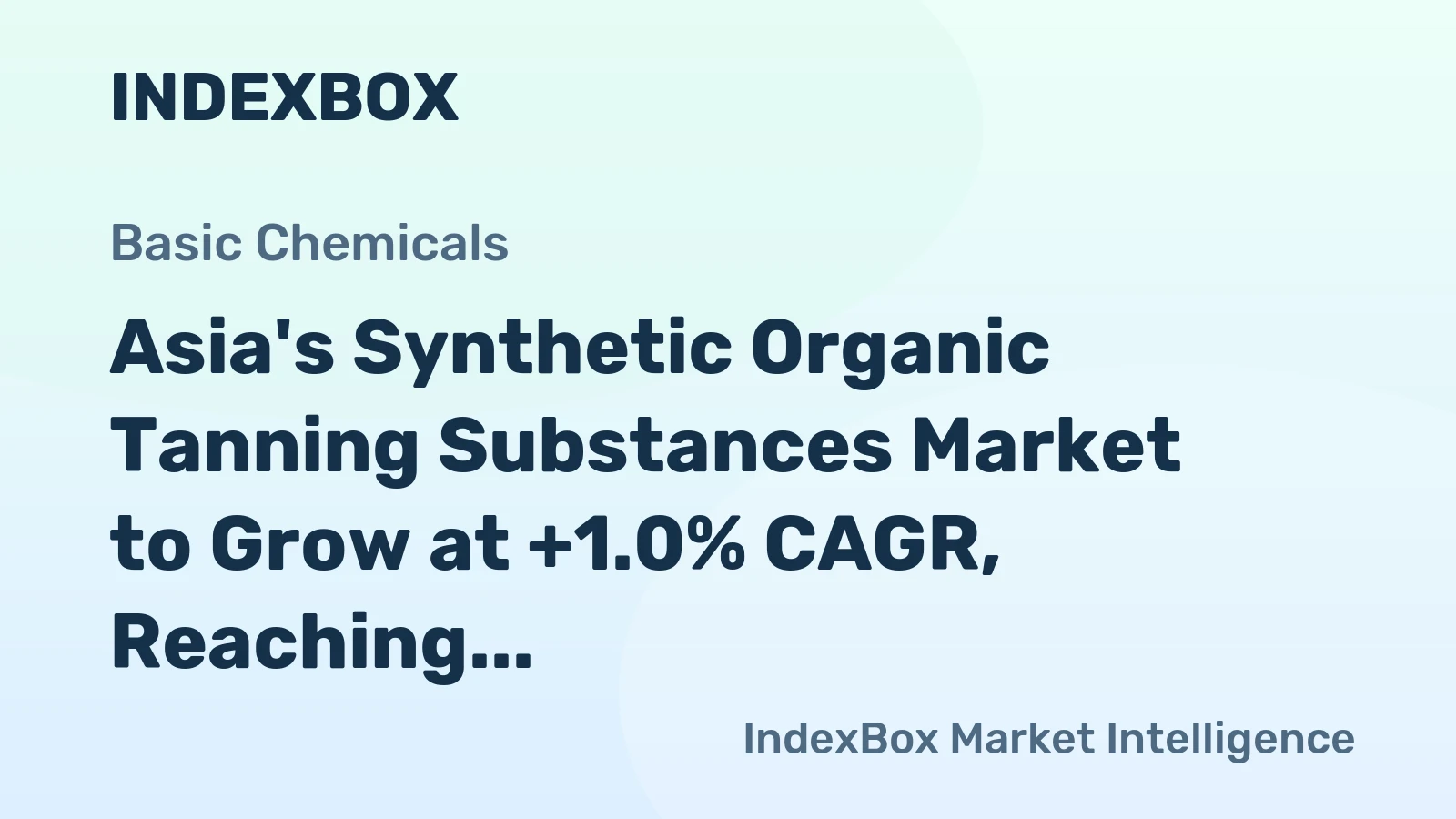 Asia's Synthetic Organic Tanning Substances Market to Grow at +1.0% CAGR, Reaching 851K Tons by 2035