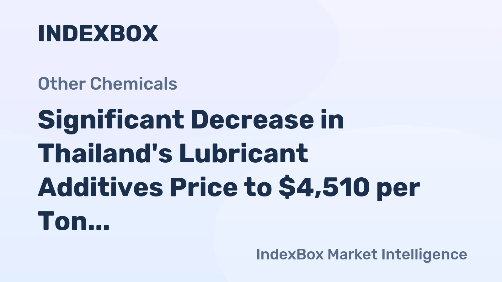 Significant Decrease in Thailand's Lubricant Additives Price to $4,510 per Ton