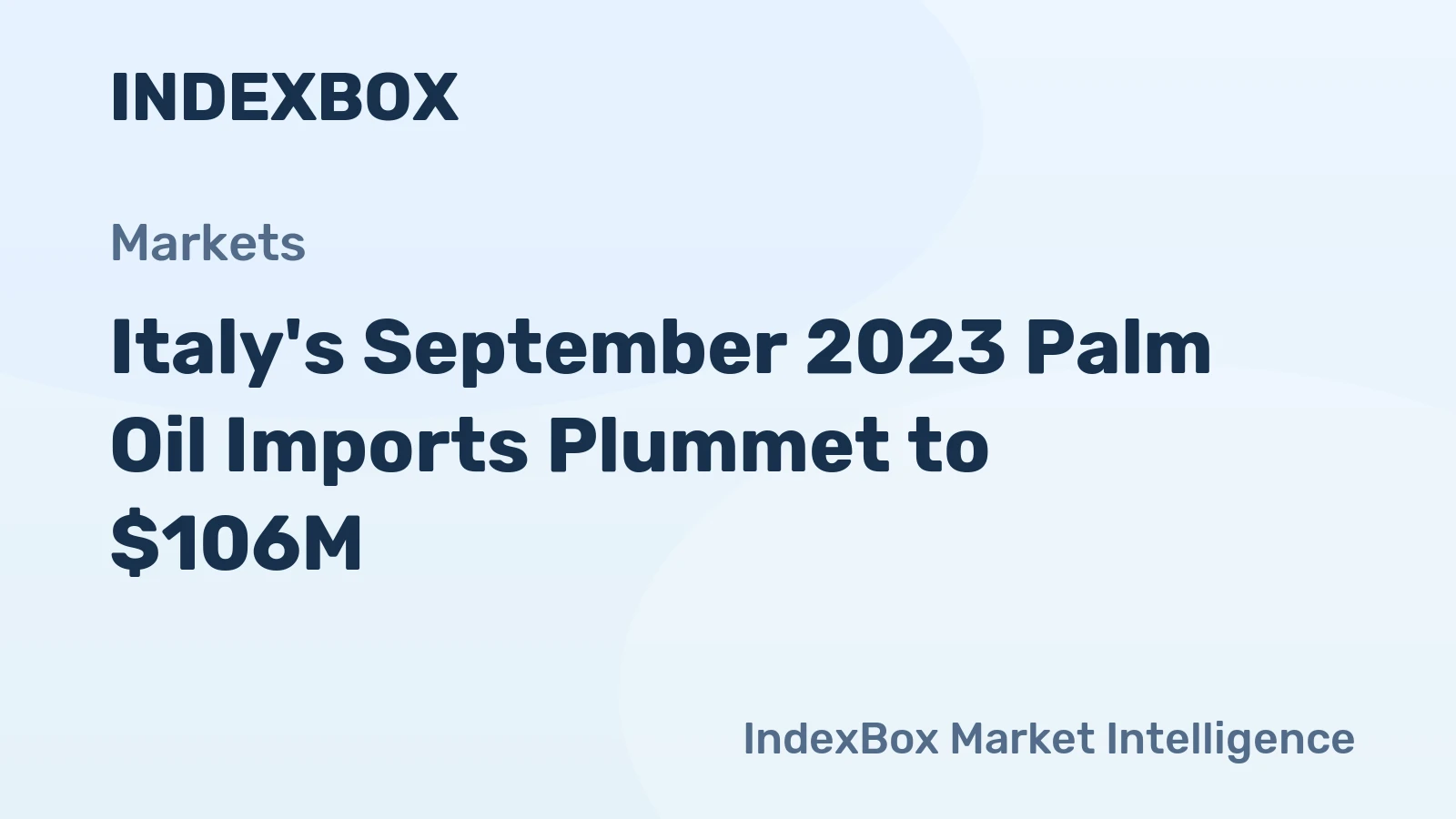 Italy's September 2023 Palm Oil Imports Plummet to $106M
