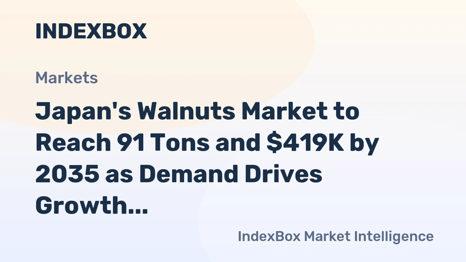 Japan's Walnuts Market to Reach 91 Tons and $419K by 2035 as Demand Drives Growth