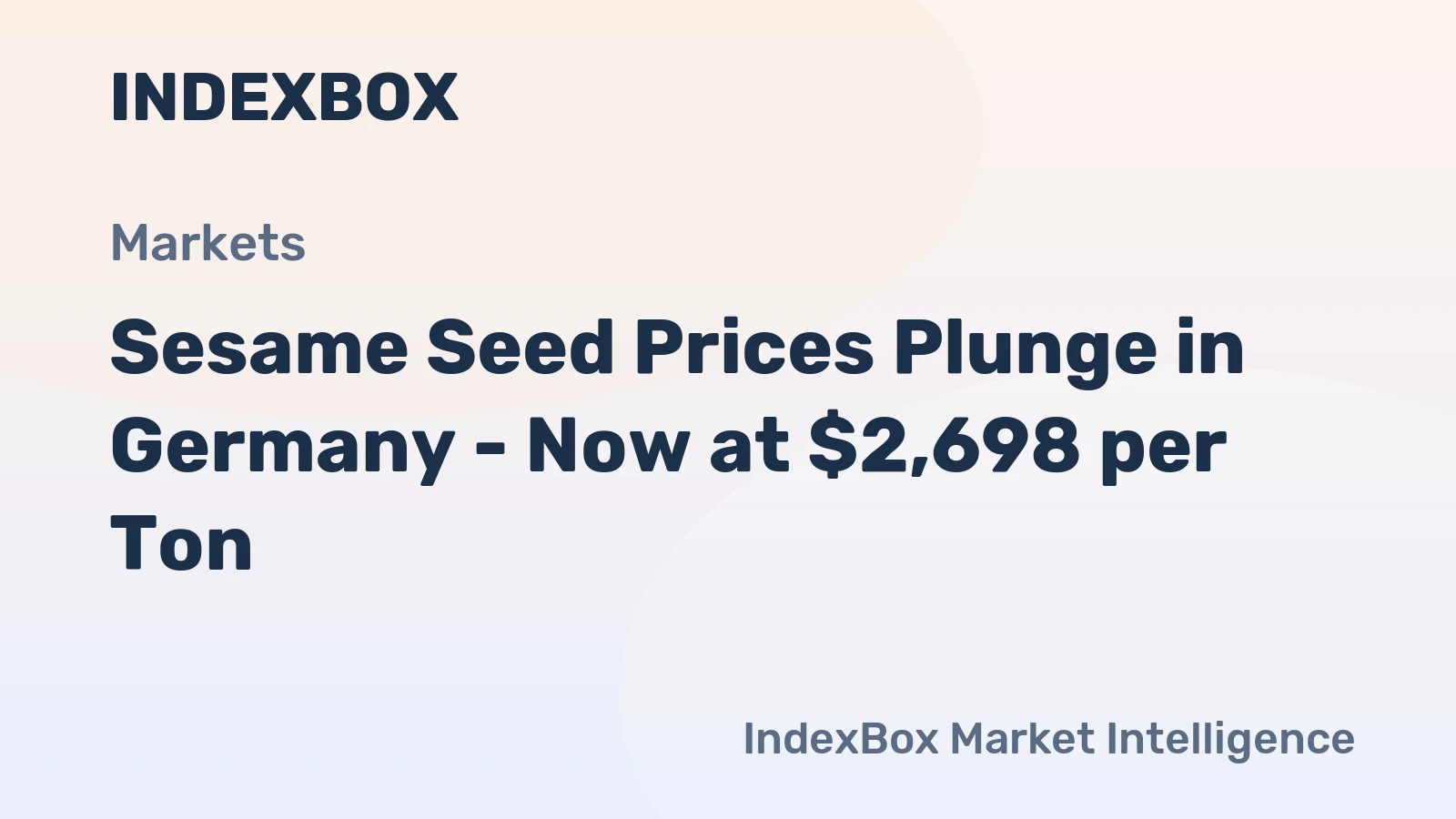 Sesame Seed Prices Plunge in Germany - Now at $2,698 per Ton