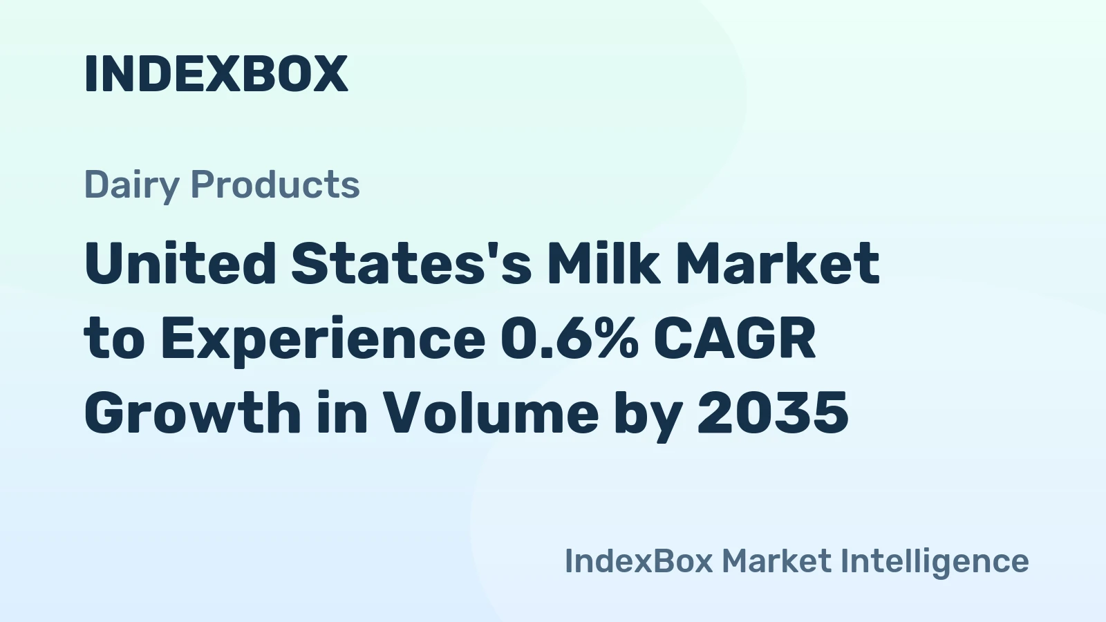 United States's Milk Market to Experience 0.6% CAGR Growth in Volume by 2035
