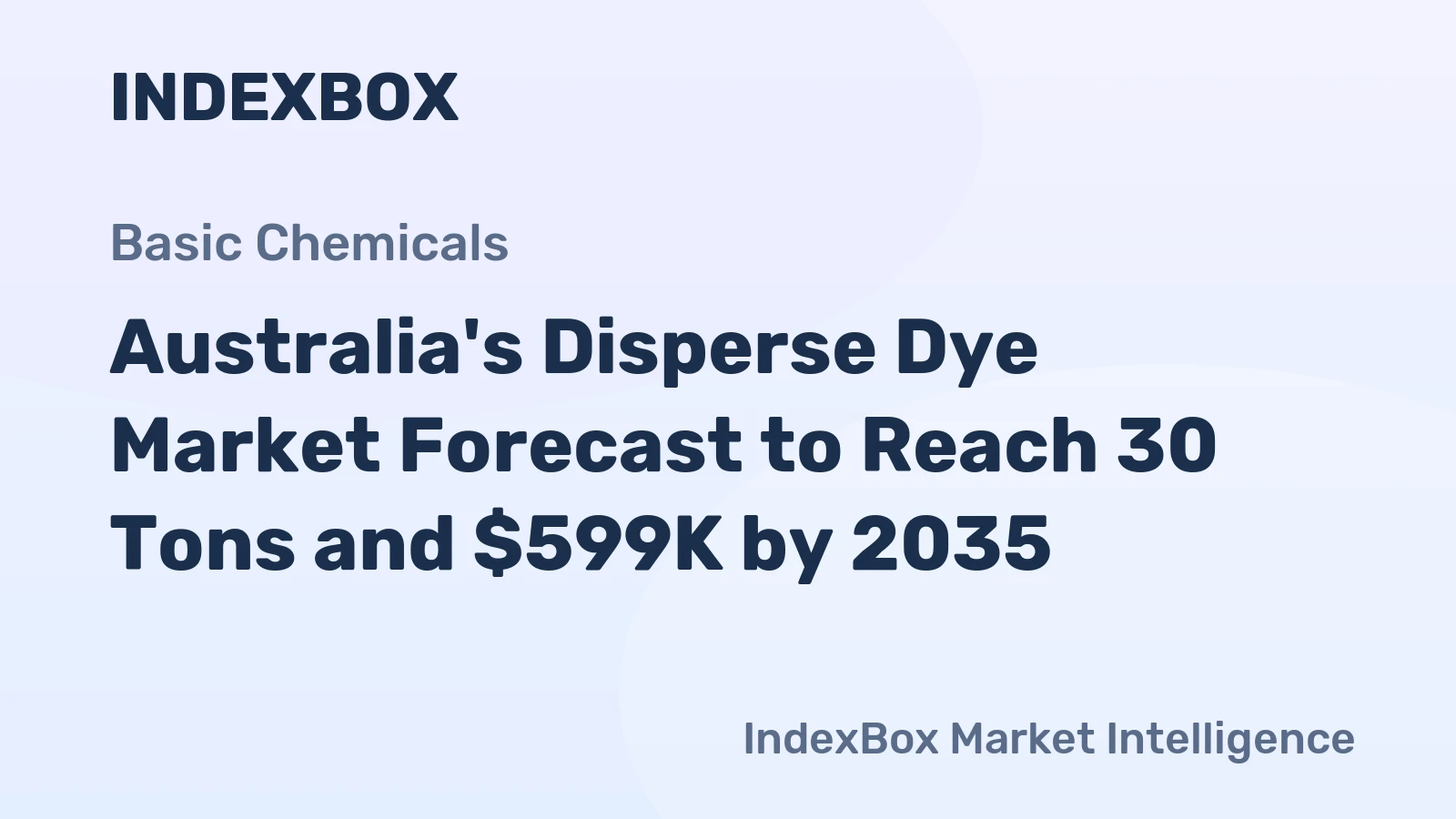Australia's Disperse Dye Market Forecast to Reach 30 Tons and $599K by 2035