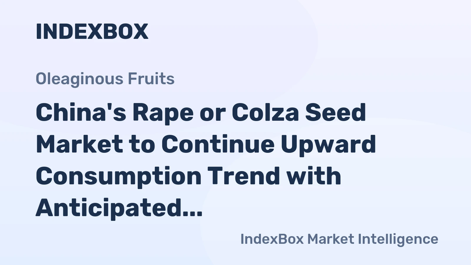 China's Rape or Colza Seed Market to Continue Upward Consumption Trend with Anticipated CAGR of +1.8% from 2024 to 2035