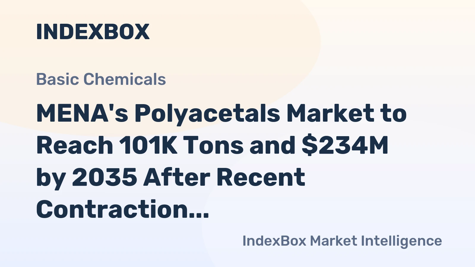 MENA's Polyacetals Market to Reach 101K Tons and $234M by 2035 After Recent Contraction