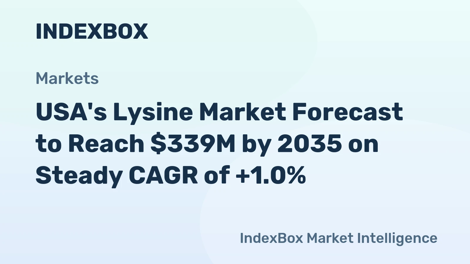 USA's Lysine Market Forecast to Reach $339M by 2035 on Steady CAGR of +1.0%
