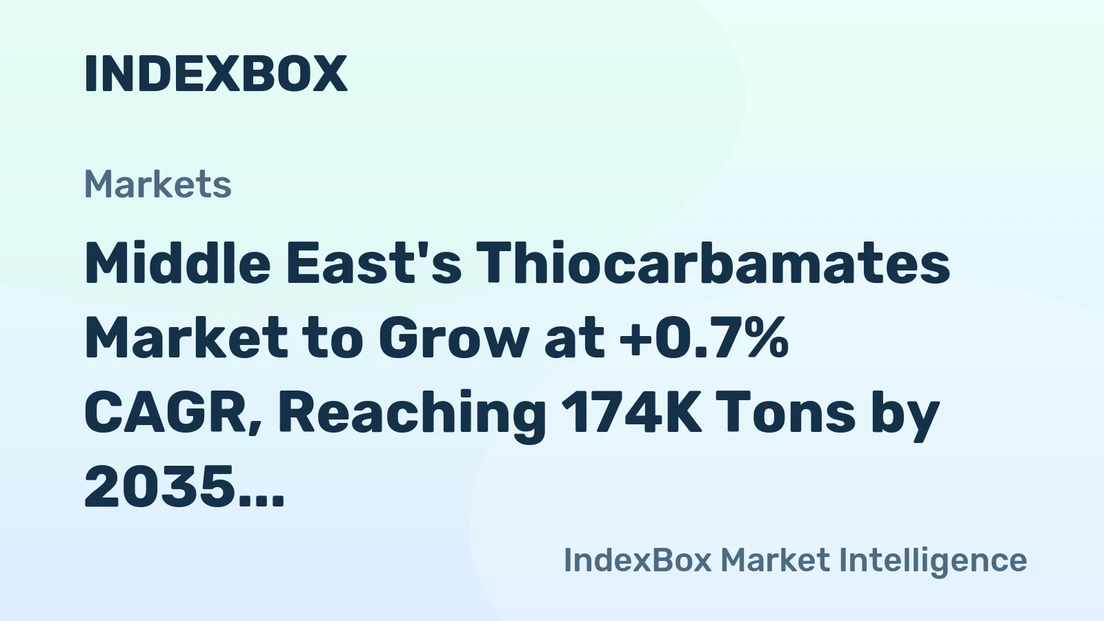 Middle East's Thiocarbamates Market to Grow at +0.7% CAGR, Reaching 174K Tons by 2035