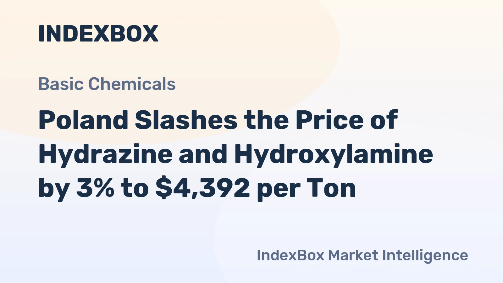 Poland Slashes the Price of Hydrazine and Hydroxylamine by 3% to $4,392 per Ton