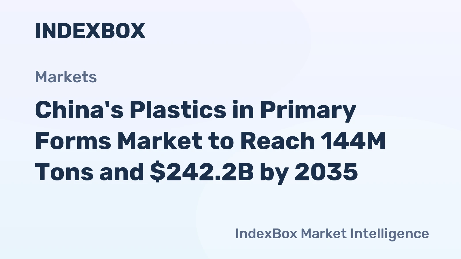 China's Plastics in Primary Forms Market to Reach 144M Tons and $242.2B by 2035