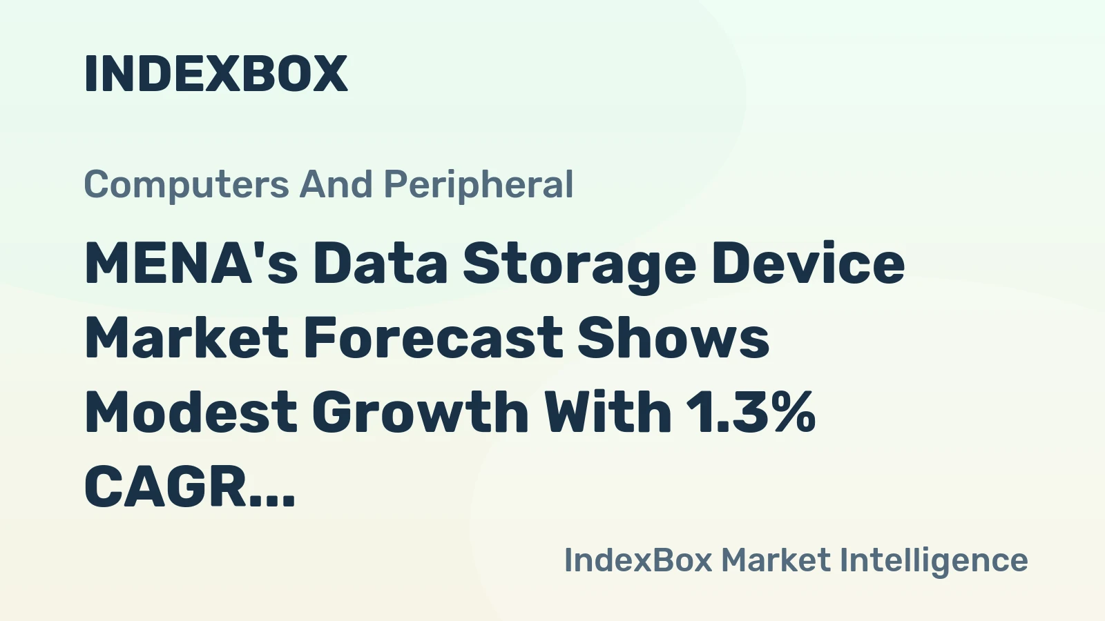 MENA's Data Storage Device Market Forecast Shows Modest Growth With 1.3% CAGR in Value
