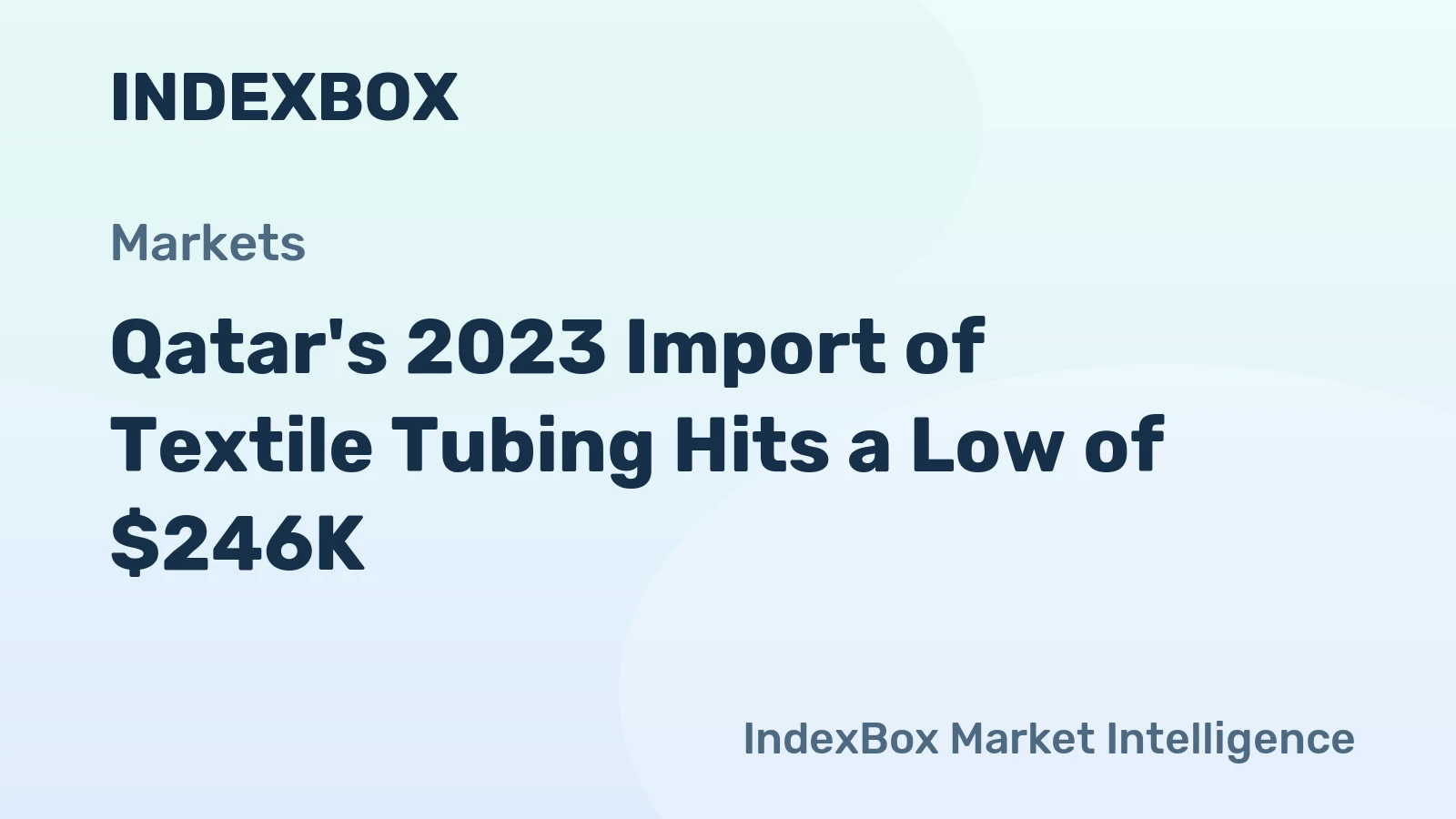 Qatar's 2023 Import of Textile Tubing Hits a Low of $246K