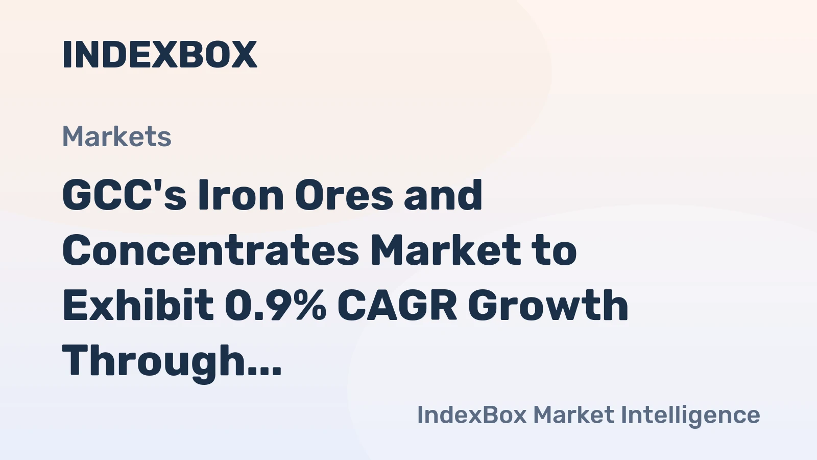 GCC's Iron Ores and Concentrates Market to Exhibit 0.9% CAGR Growth Through 2035