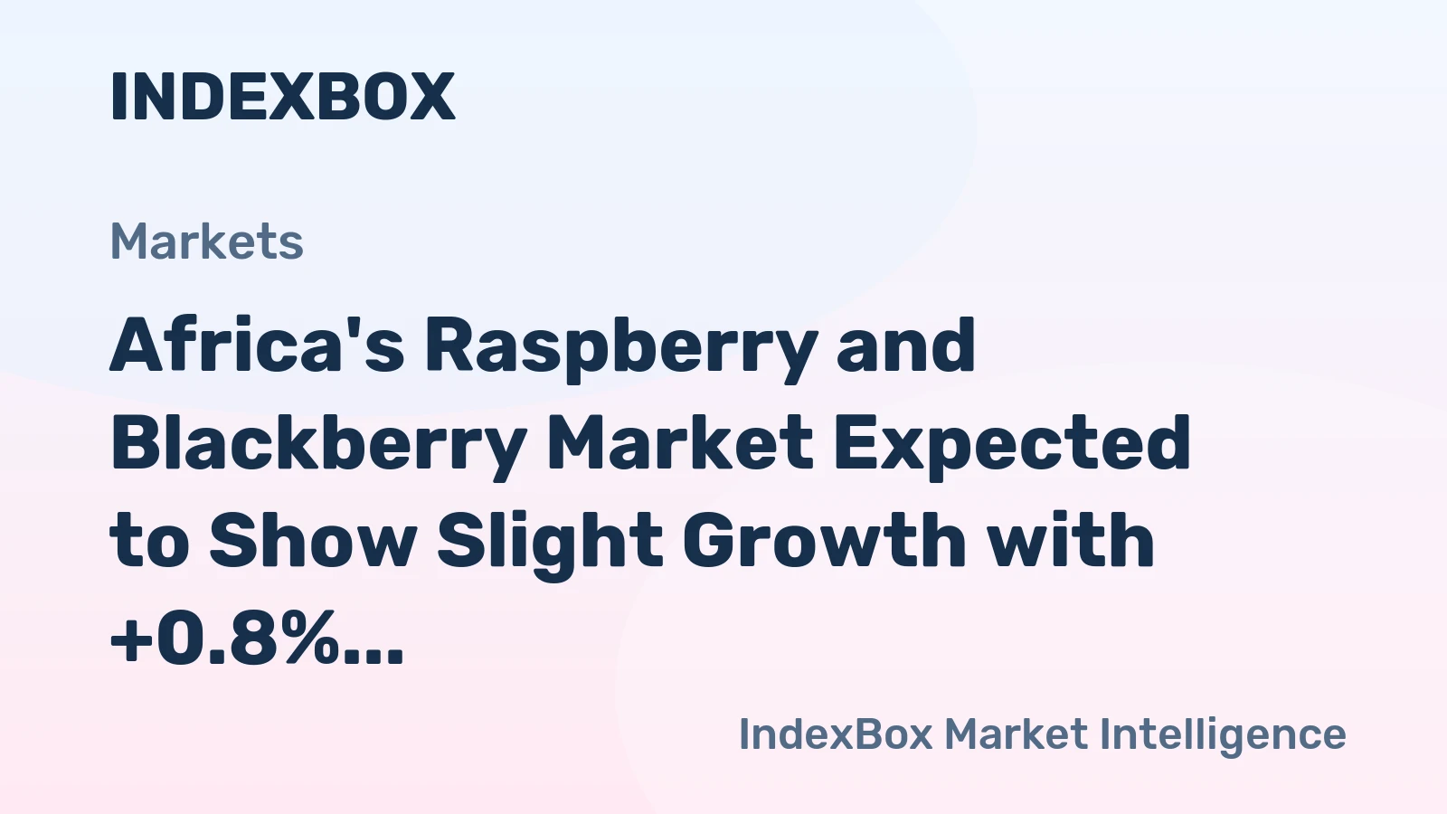 Africa's Raspberry and Blackberry Market Expected to Show Slight Growth with +0.8% CAGR