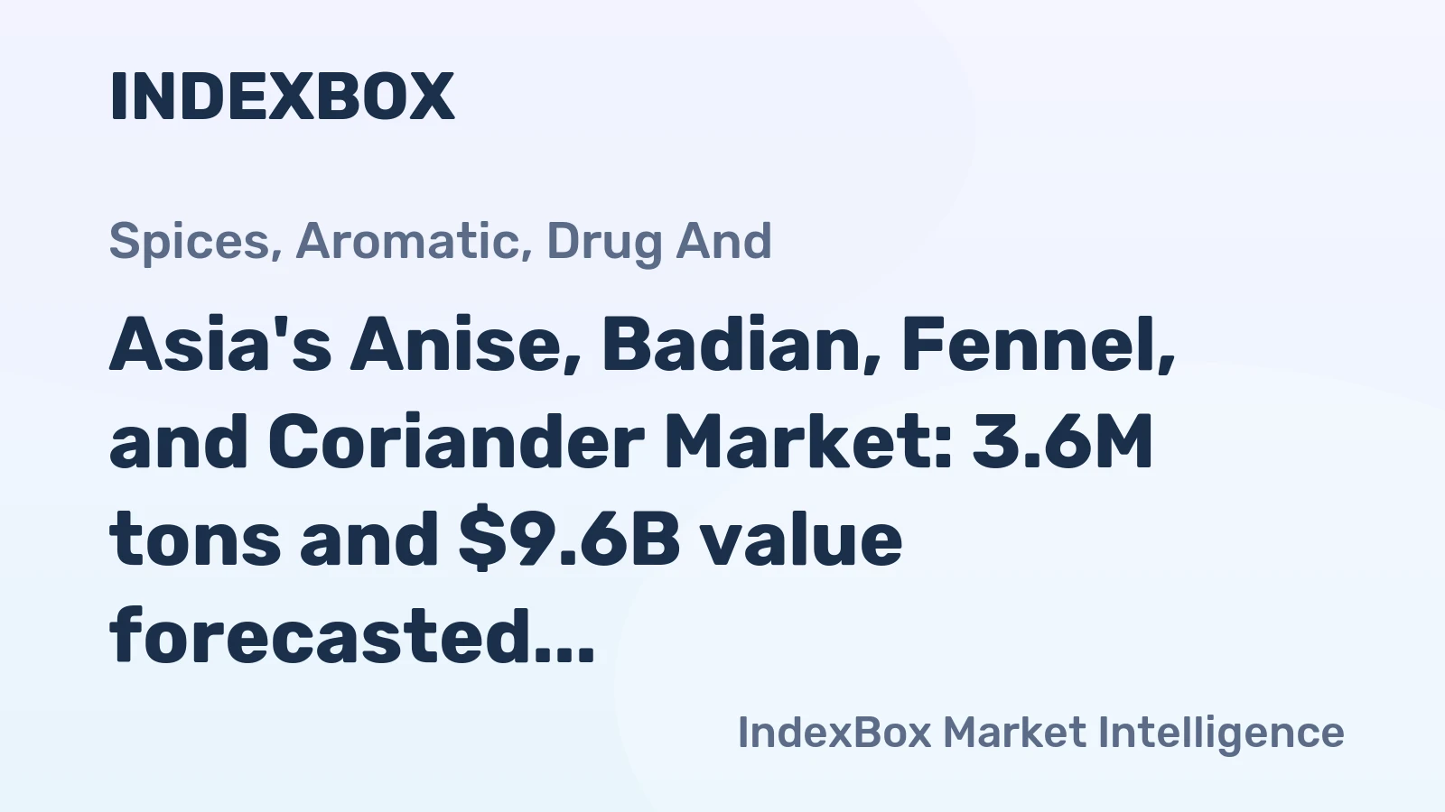 Asia's Anise, Badian, Fennel, and Coriander Market: 3.6M tons and $9.6B value forecasted by 2035