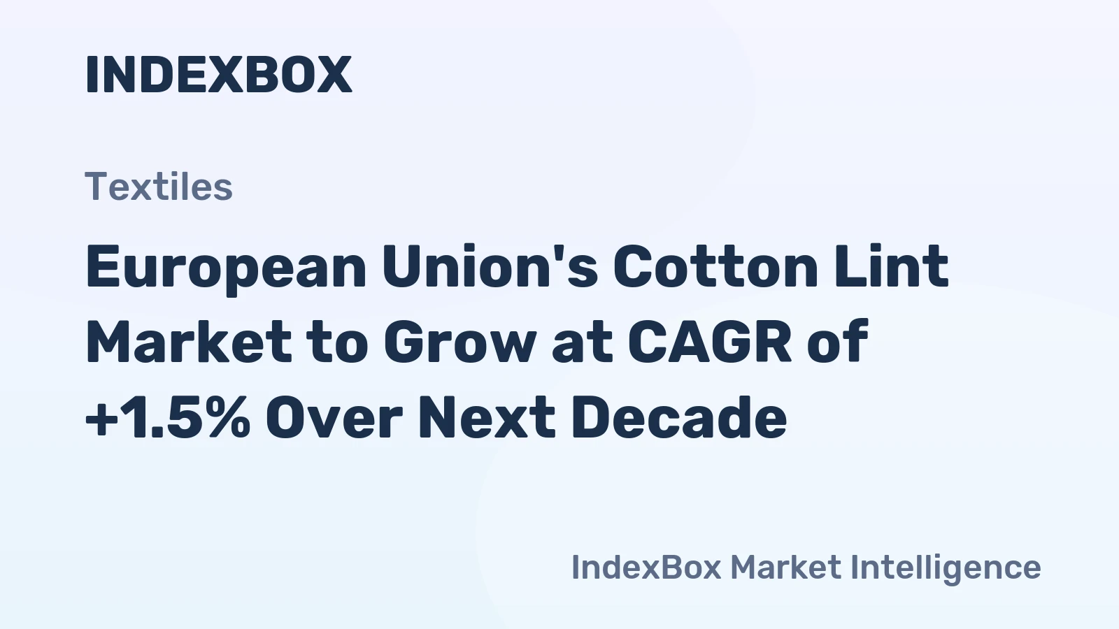 European Union's Cotton Lint Market to Grow at CAGR of +1.5% Over Next Decade