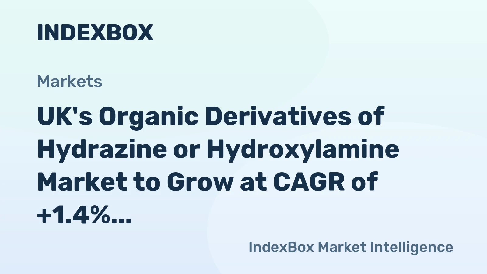 UK's Organic Derivatives of Hydrazine or Hydroxylamine Market to Grow at CAGR of +1.4% until 2035