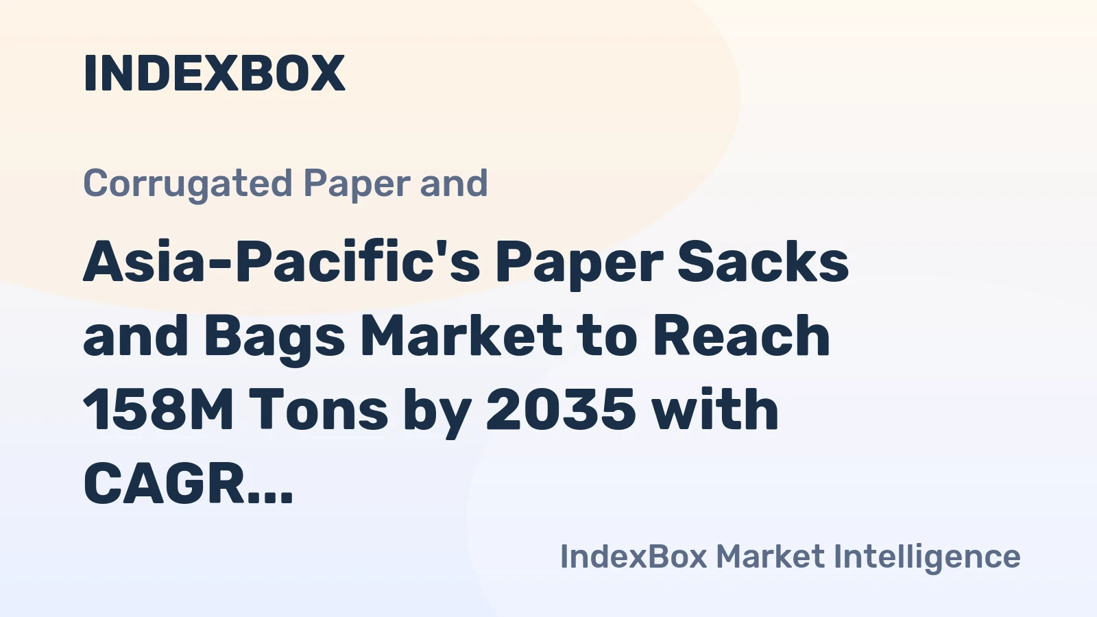 Asia-Pacific's Paper Sacks and Bags Market to Reach 158M Tons by 2035 with CAGR of +2.2%