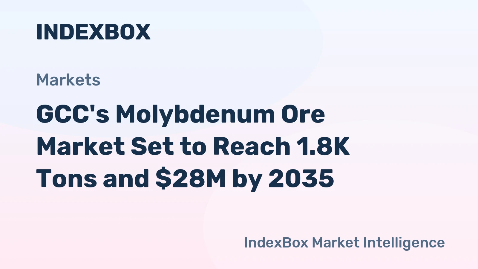 GCC's Molybdenum Ore Market Set to Reach 1.8K Tons and $28M by 2035