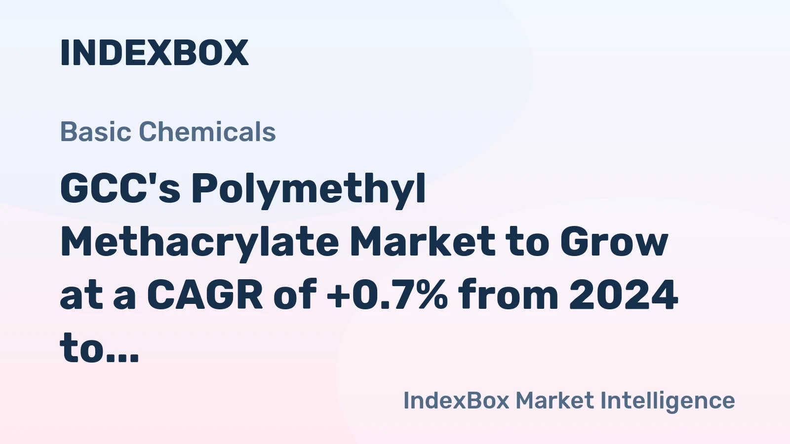 GCC's Polymethyl Methacrylate Market to Grow at a CAGR of +0.7% from 2024 to 2035