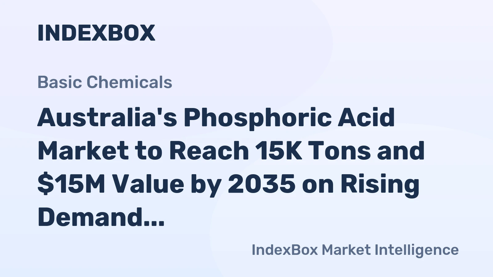 Australia's Phosphoric Acid Market to Reach 15K Tons and $15M Value by 2035 on Rising Demand