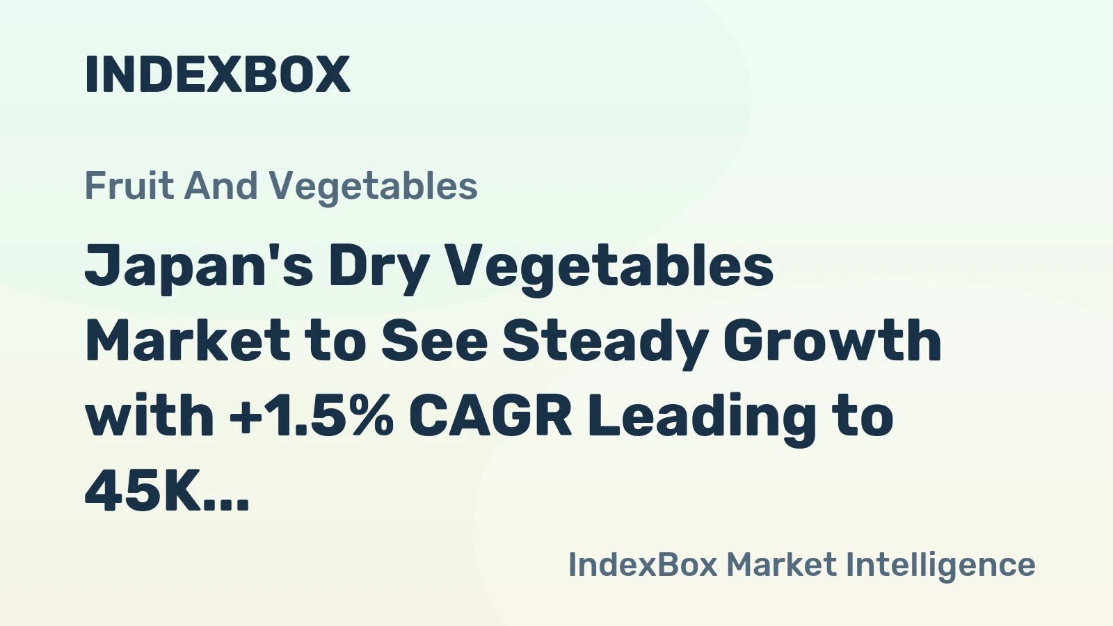 Japan's Dry Vegetables Market to See Steady Growth with +1.5% CAGR Leading to 45K Tons by 2035