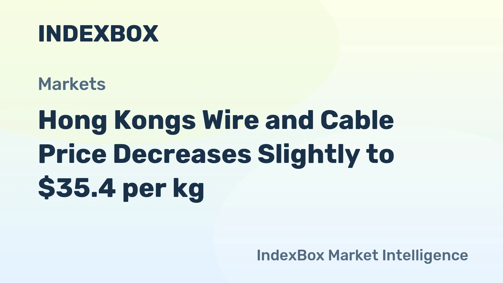 Hong Kongs Wire and Cable Price Decreases Slightly to $35.4 per kg