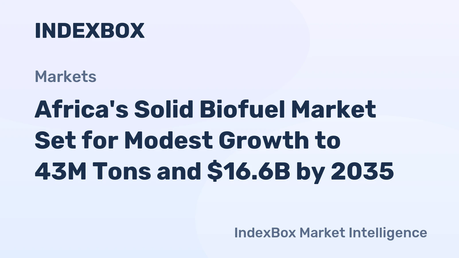 Africa's Solid Biofuel Market Set for Modest Growth to 43M Tons and $16.6B by 2035