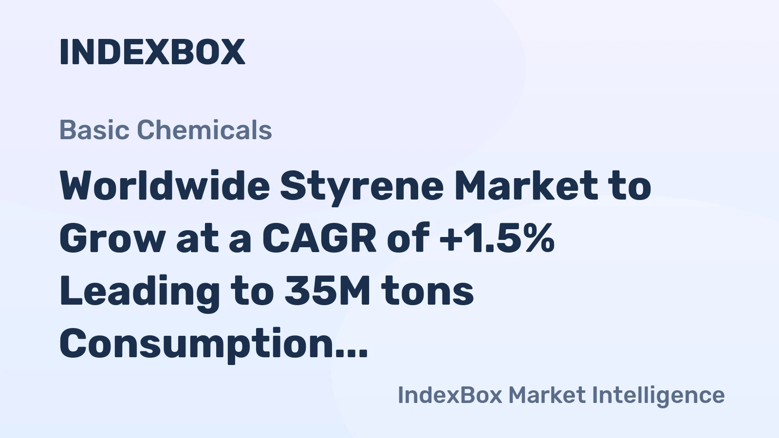 Worldwide Styrene Market to Grow at a CAGR of +1.5% Leading to 35M tons Consumption by 2035
