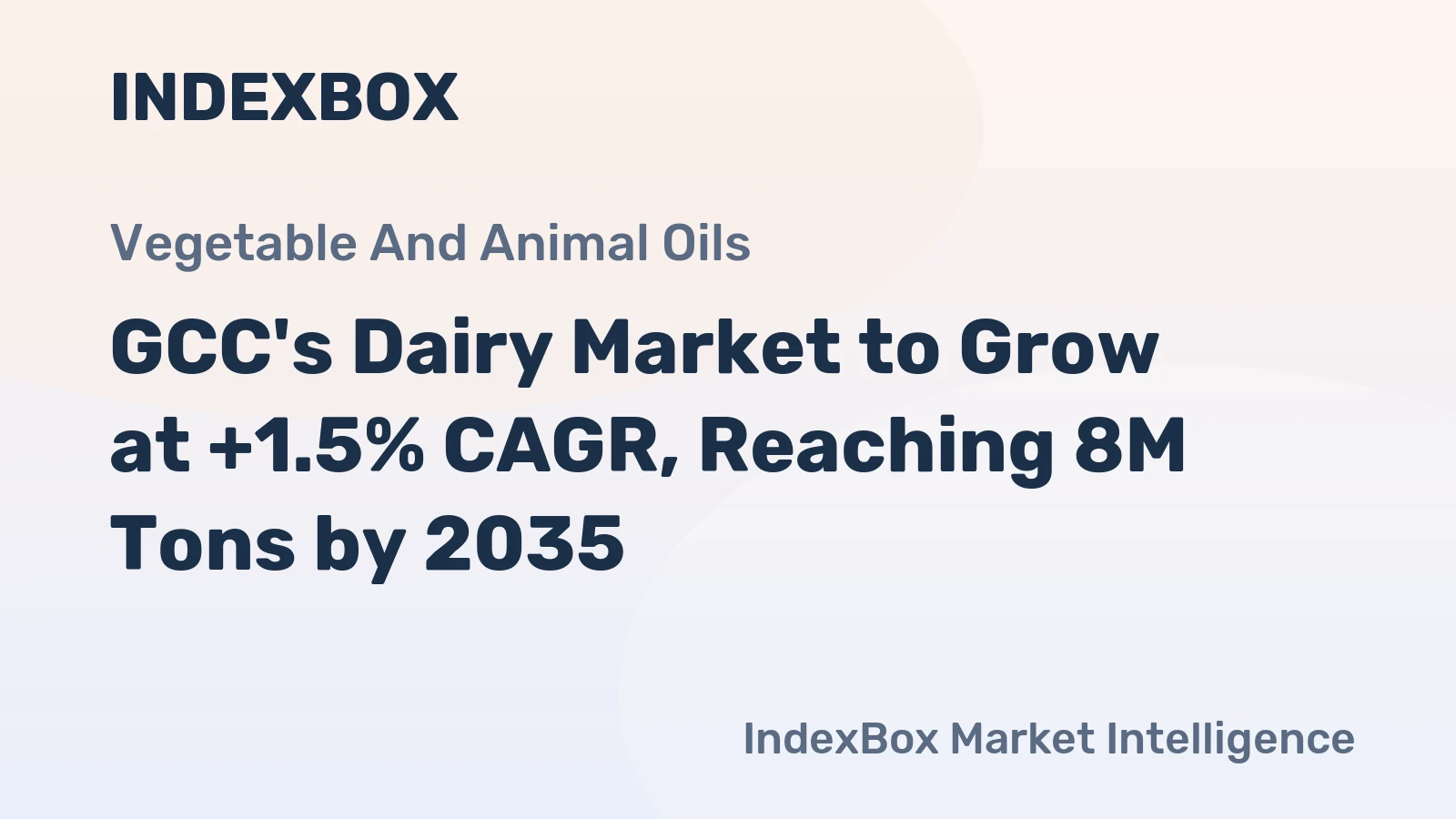 GCC's Dairy Market to Grow at +1.5% CAGR, Reaching 8M Tons by 2035