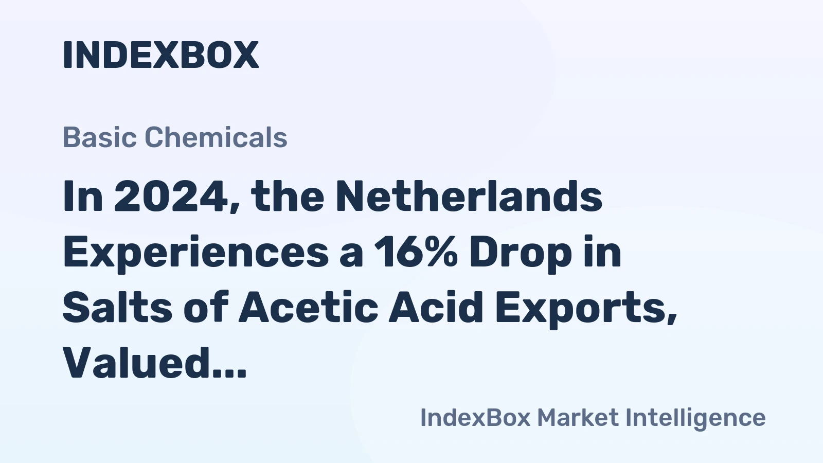 In 2024, the Netherlands Experiences a 16% Drop in Salts of Acetic Acid Exports, Valued at $72 Million