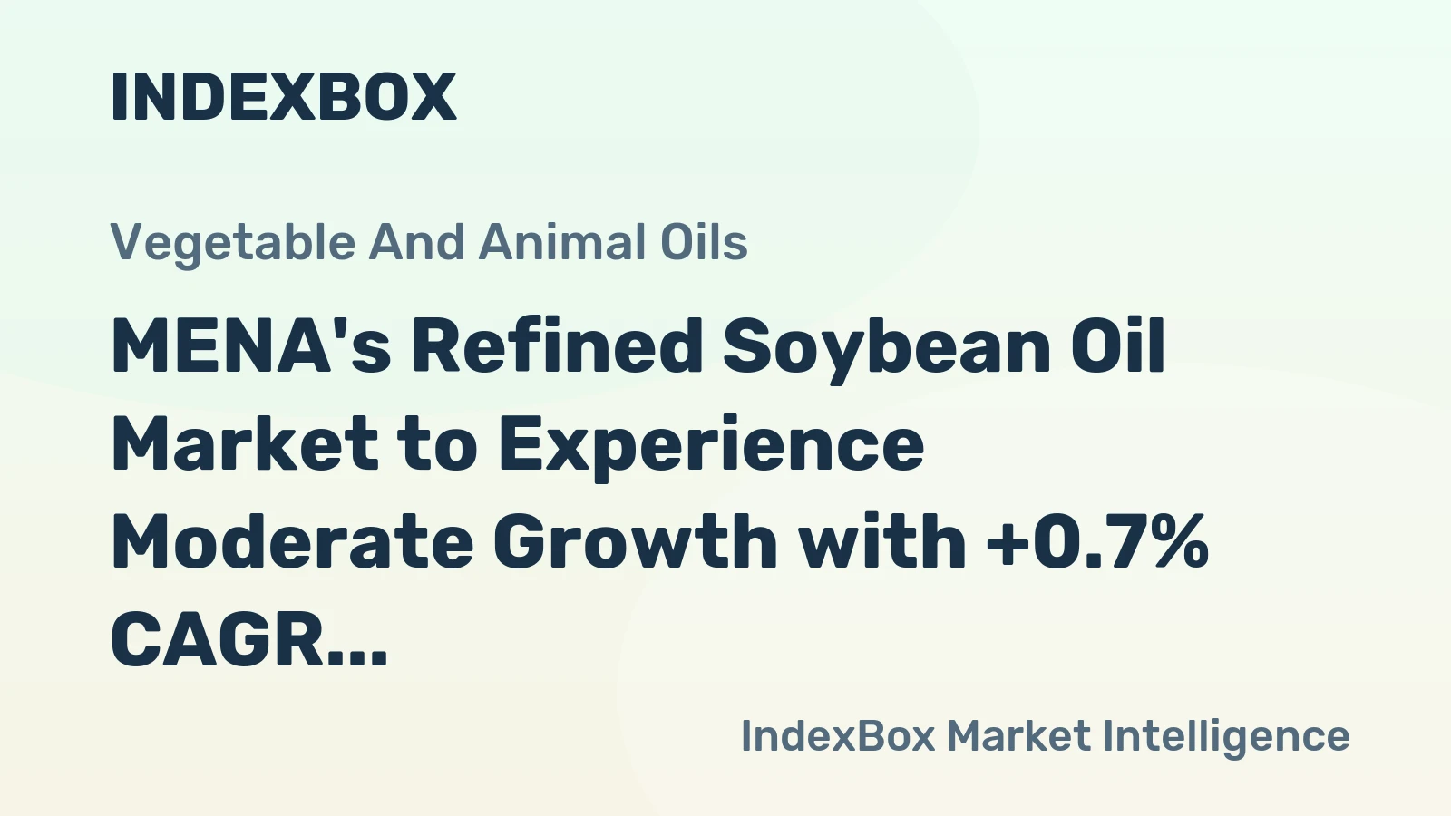 MENA's Refined Soybean Oil Market to Experience Moderate Growth with +0.7% CAGR by 2035