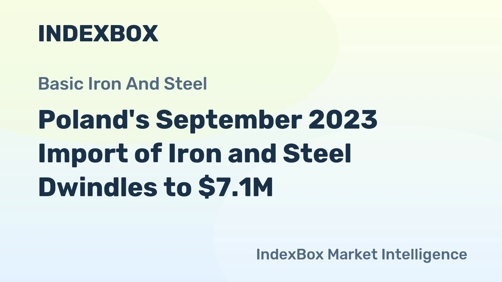 Poland's September 2023 Import of Iron and Steel Dwindles to $7.1M