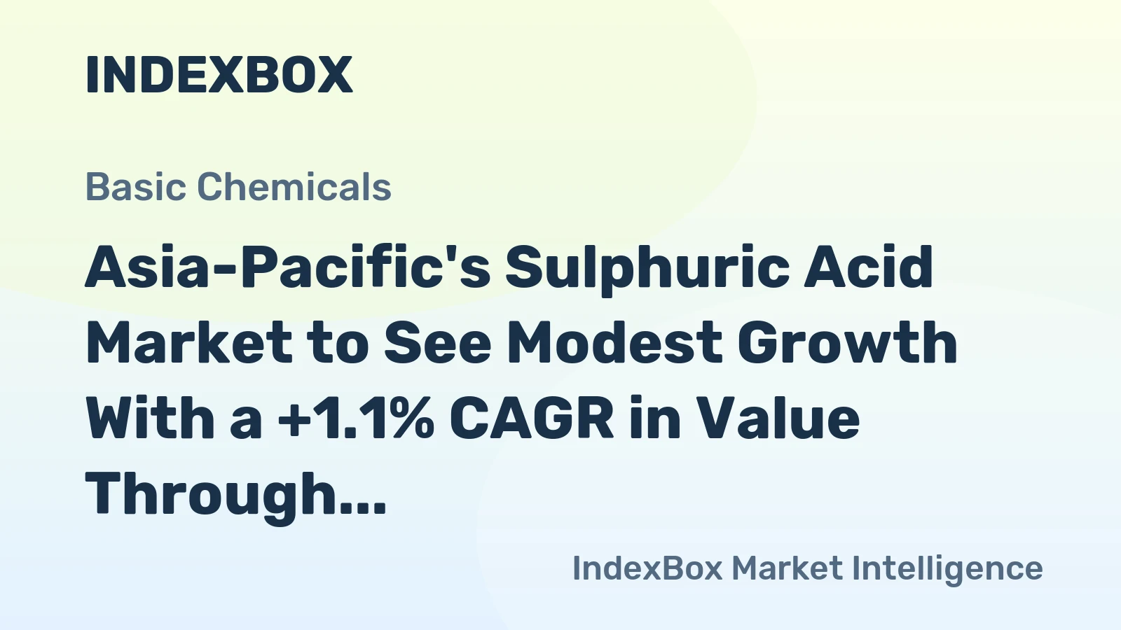 Asia-Pacific's Sulphuric Acid Market to See Modest Growth With a +1.1% CAGR in Value Through 2035