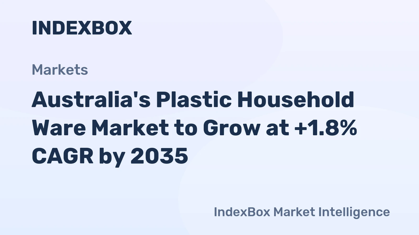 Australia's Plastic Household Ware Market to Grow at +1.8% CAGR by 2035