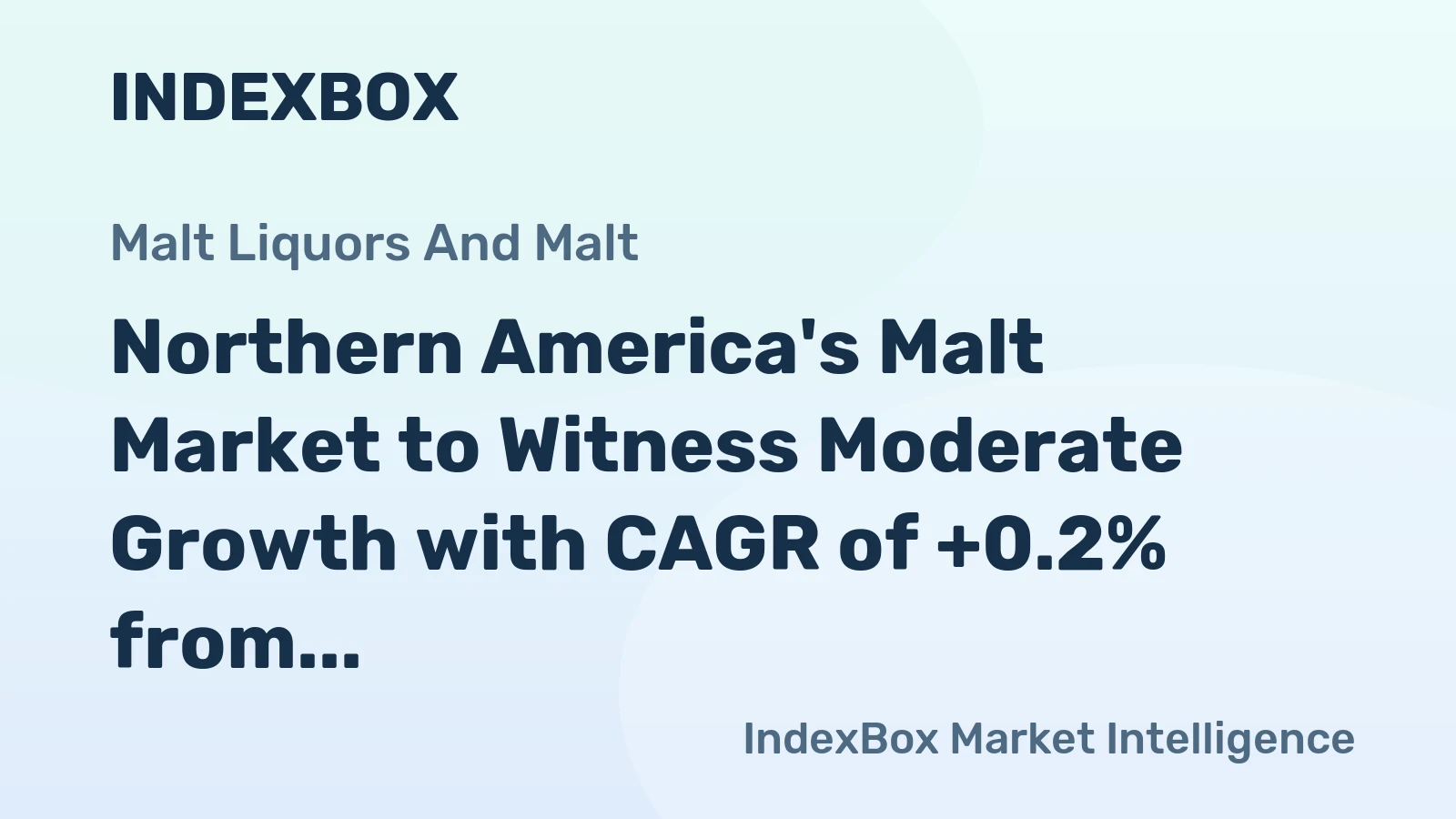 Northern America's Malt Market to Witness Moderate Growth with CAGR of +0.2% from 2024 to 2035