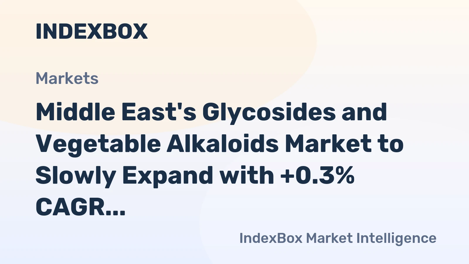 Middle East's Glycosides and Vegetable Alkaloids Market to Slowly Expand with +0.3% CAGR through 2035