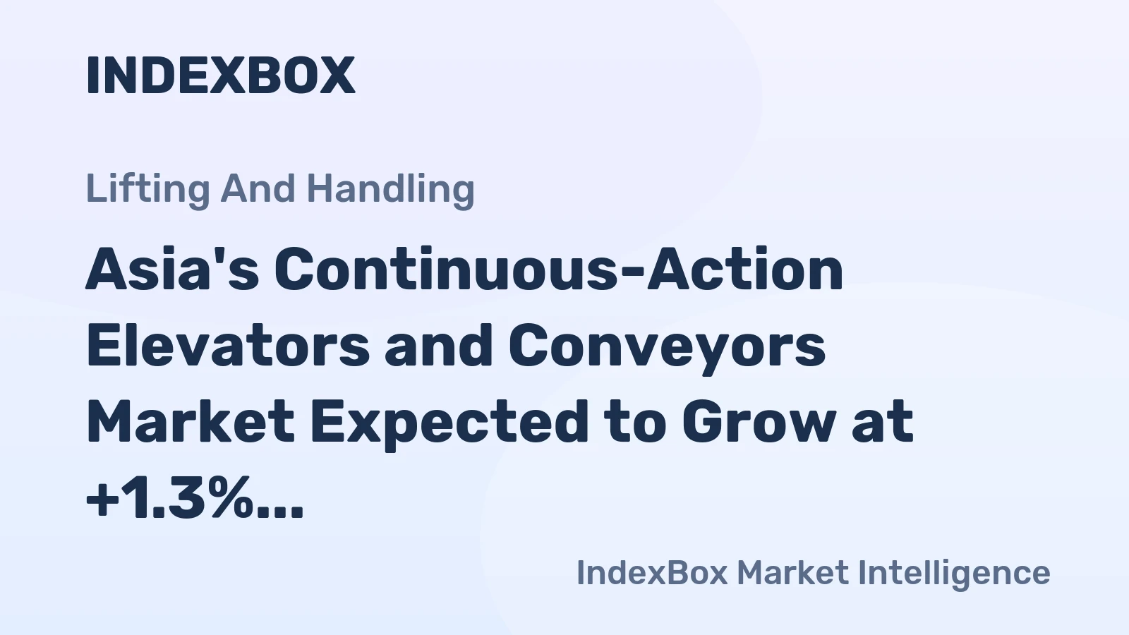 Asia's Continuous-Action Elevators and Conveyors Market Expected to Grow at +1.3% CAGR from 2024 to 2035